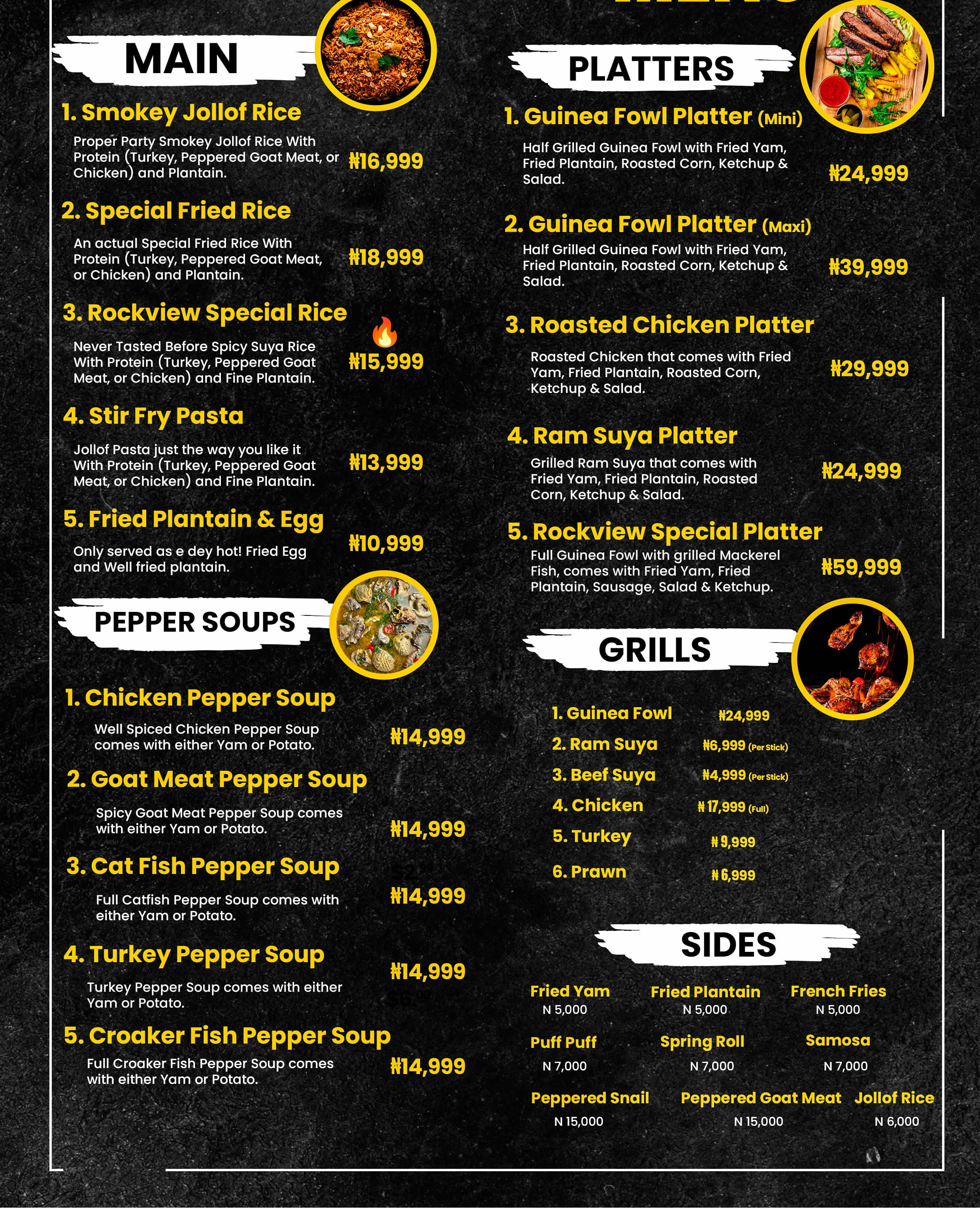 Rockview Beach Food/Grill Menu